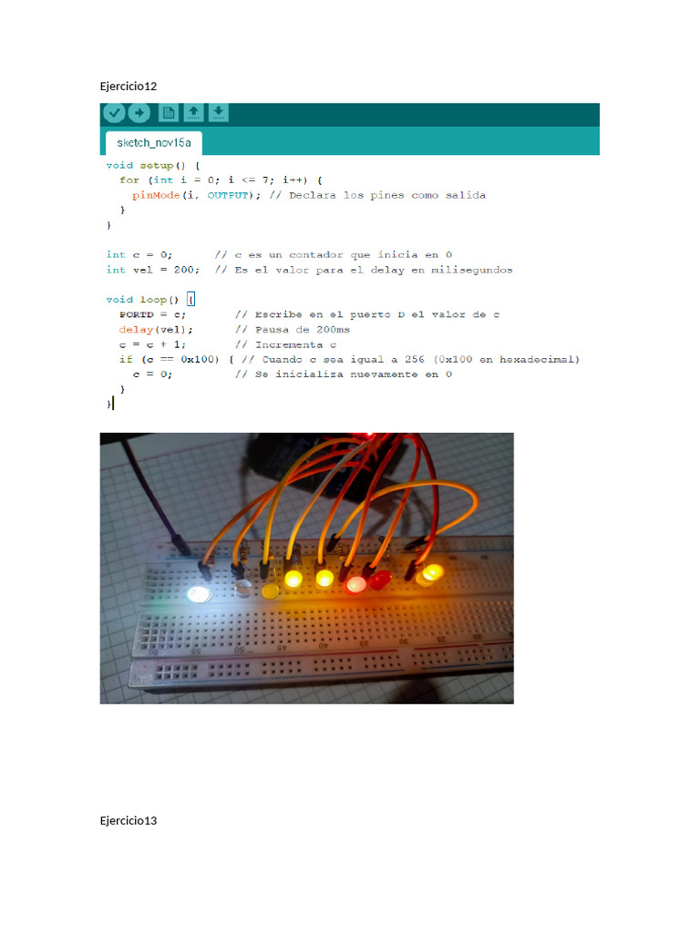 Ejercicio12 Hasta 15 ARDUINO | PDF