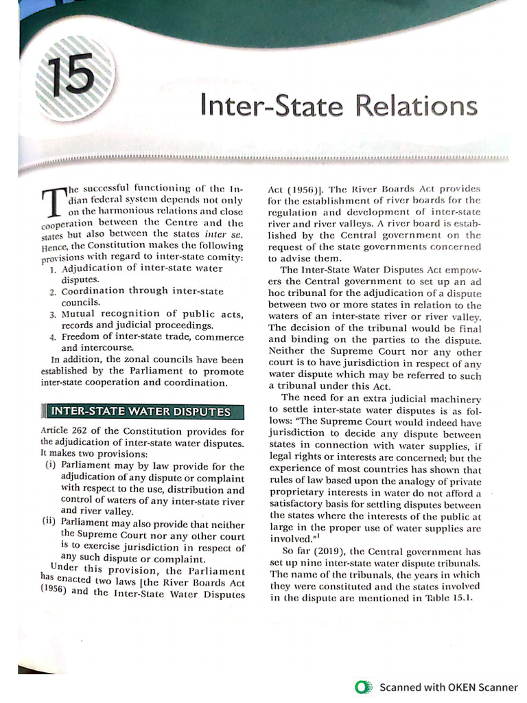 Inter State and Marginal Provisions | PDF