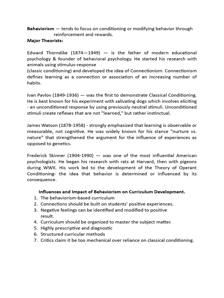 Classical Conditioning in Behaviorism | PDF | Behaviorism | Classical Conditioning