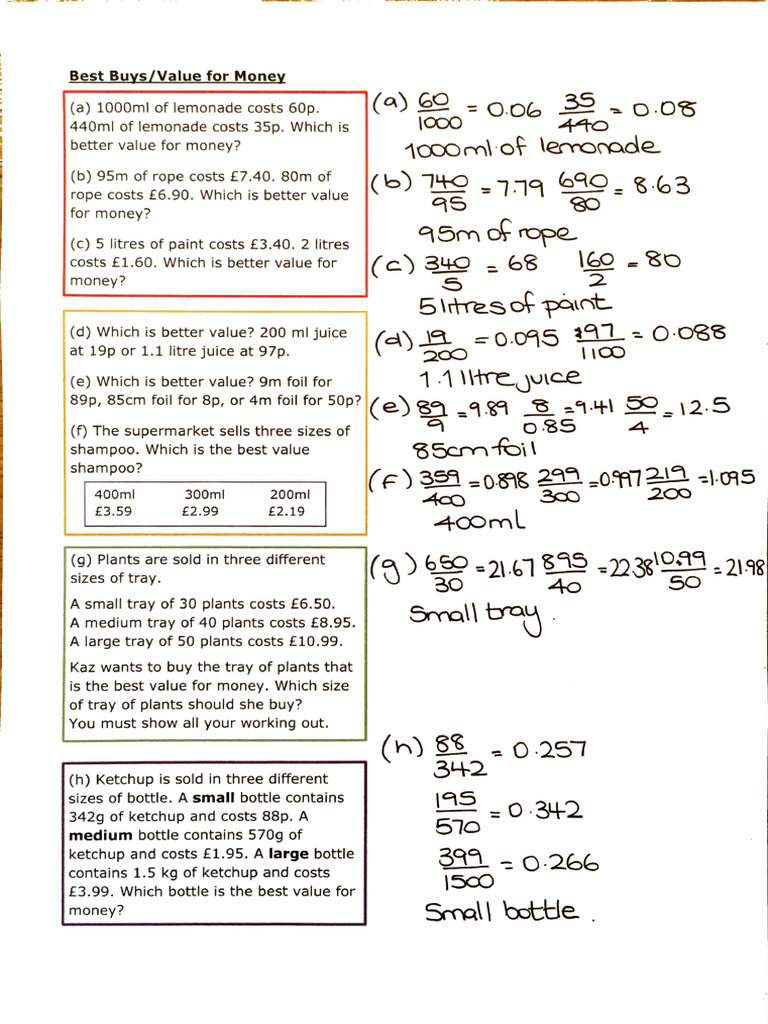 Best Buys Practice Strips Answers | PDF