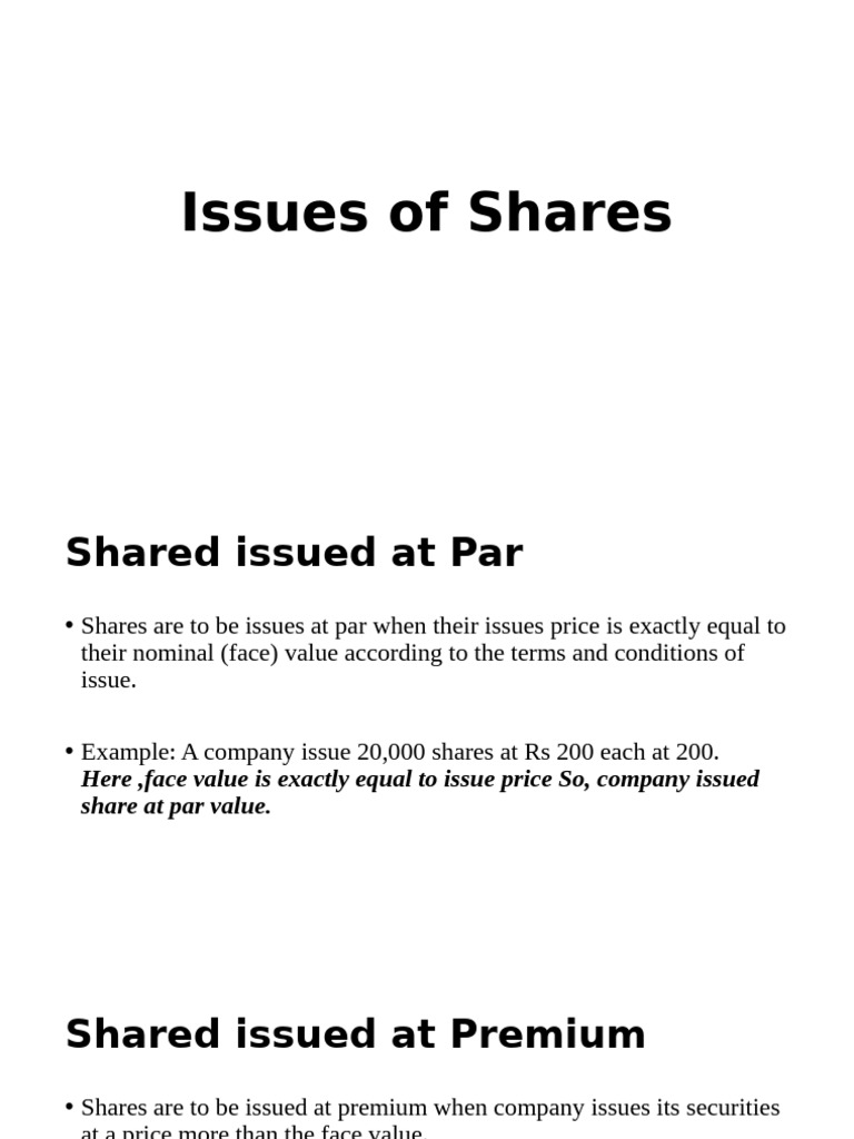 Issues of Shares | PDF | Prices | Securities (Finance)