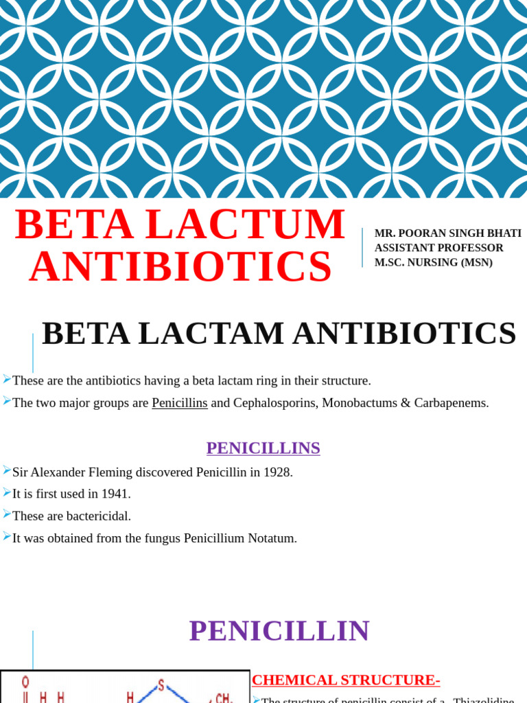 BETA LACTUM ANTIBIOTICS | PDF | Penicillin | Beta Lactamase