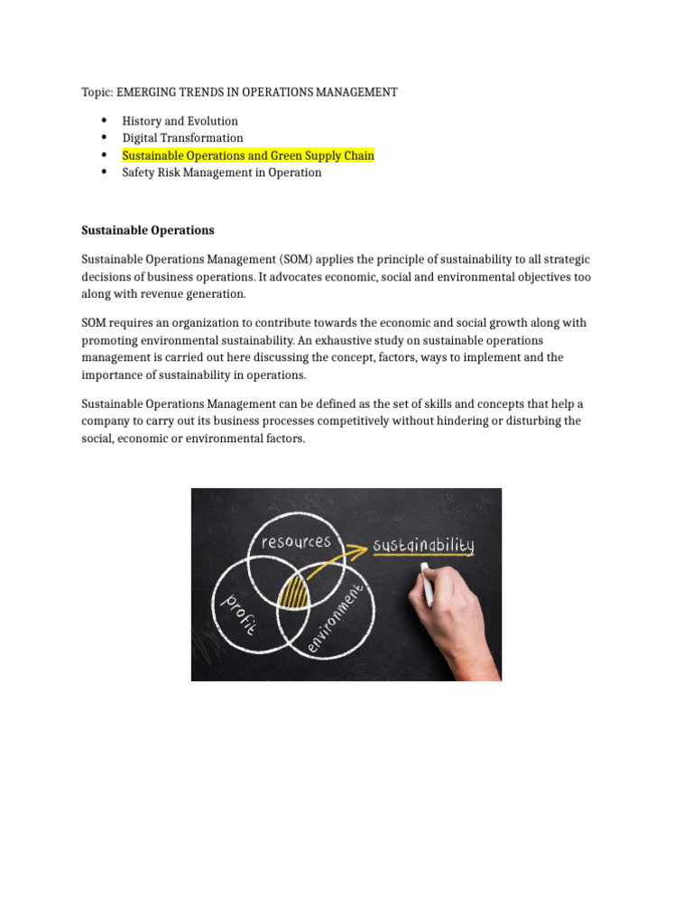 Trends in Sustainable Operations Management | PDF | Sustainability ...
