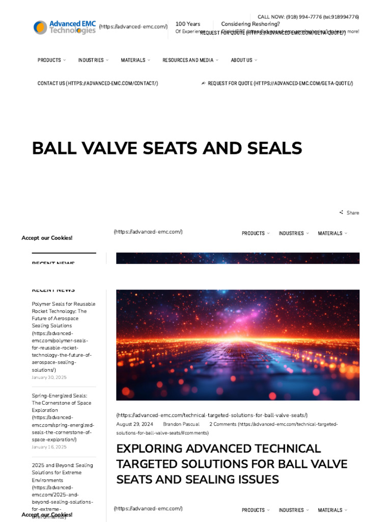 Ball Valve Seats and Seals Archives - Advanced EMC Technologies - High Performance Polymer Seals ...