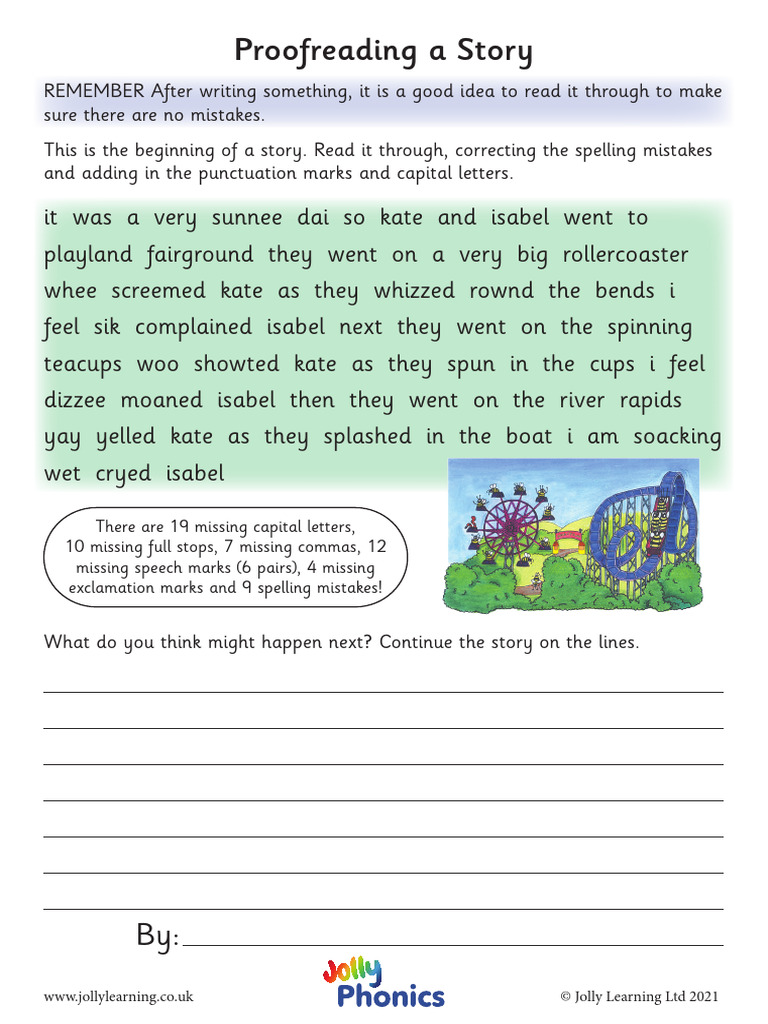 Proofreading A Story Worksheet Fairground | PDF