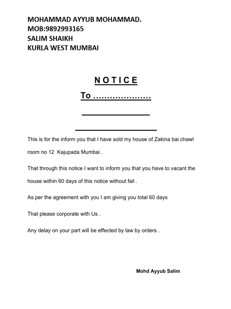 NOTICE - of Kajupada | PDF