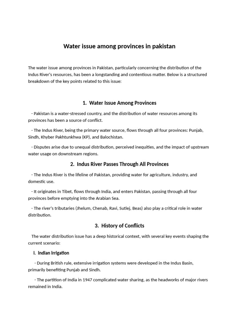 Water Distribution Conflicts in Pakistan | PDF | Indus River | Water