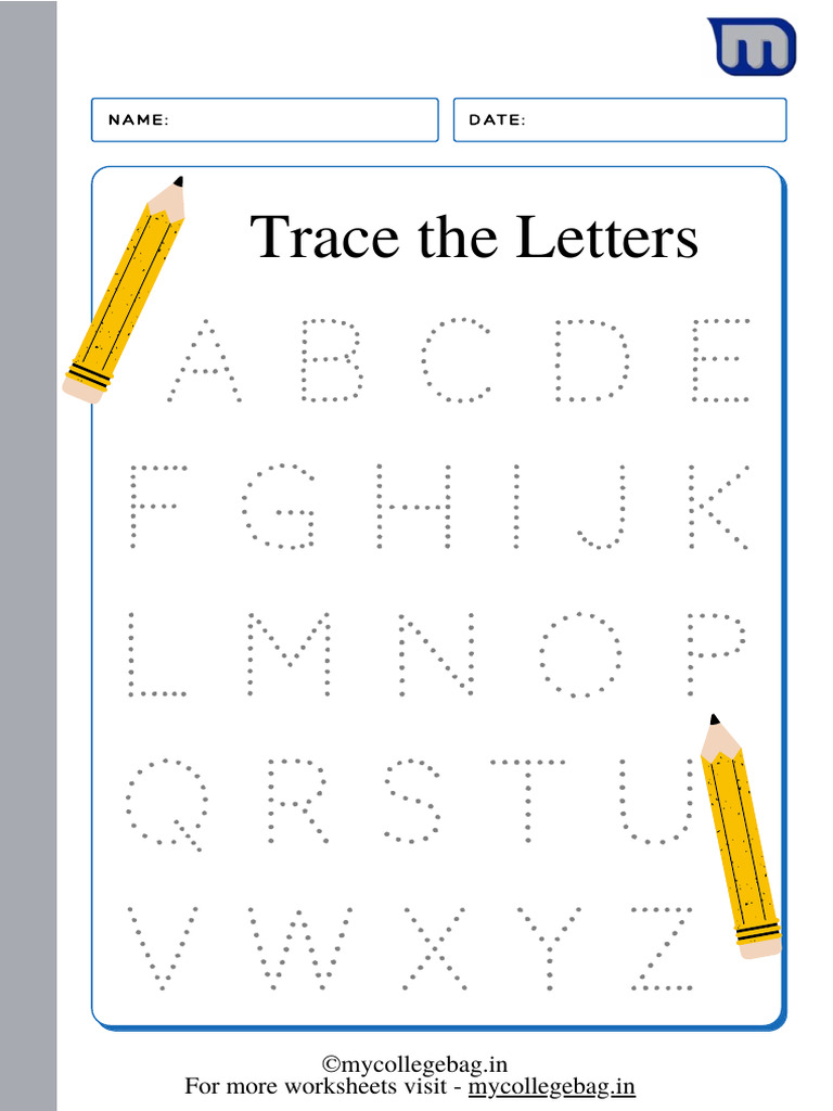 Alphabet Tracing Sheet 1 | PDF