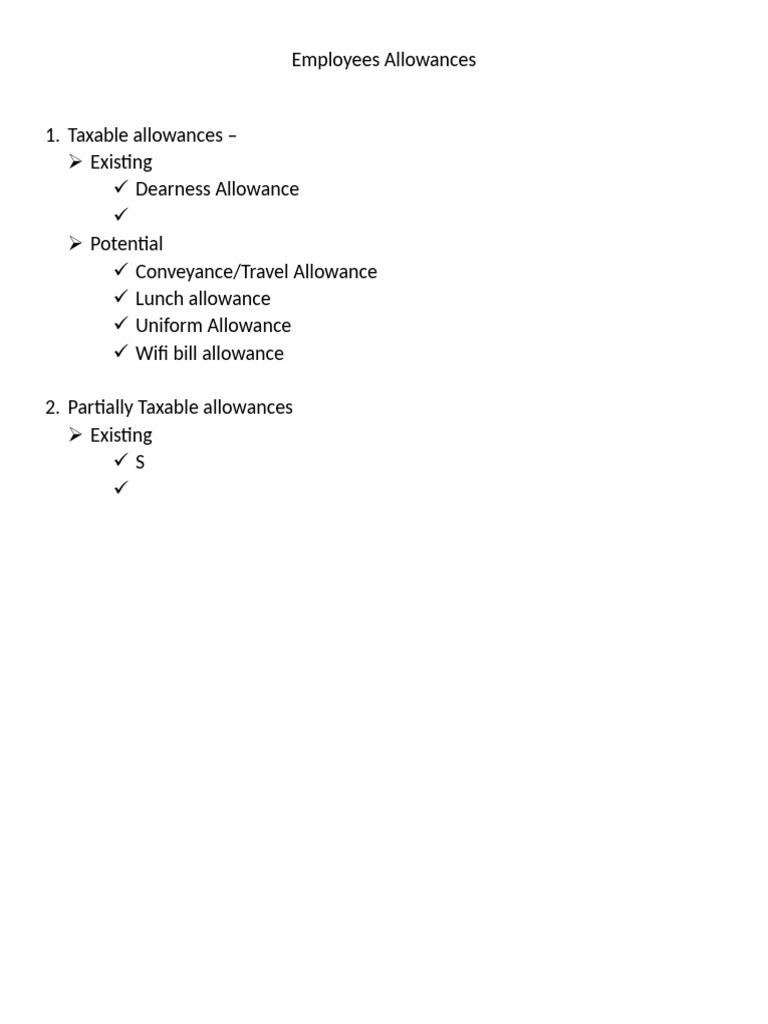 Employees Allowances | PDF