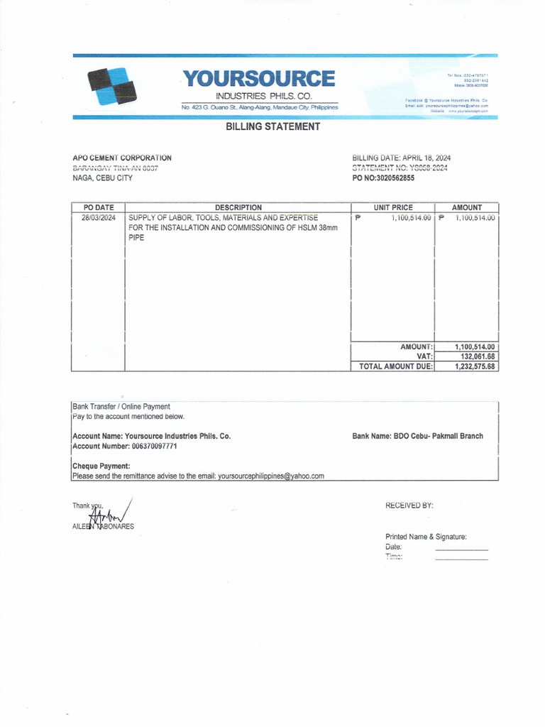 Billing Statement | PDF