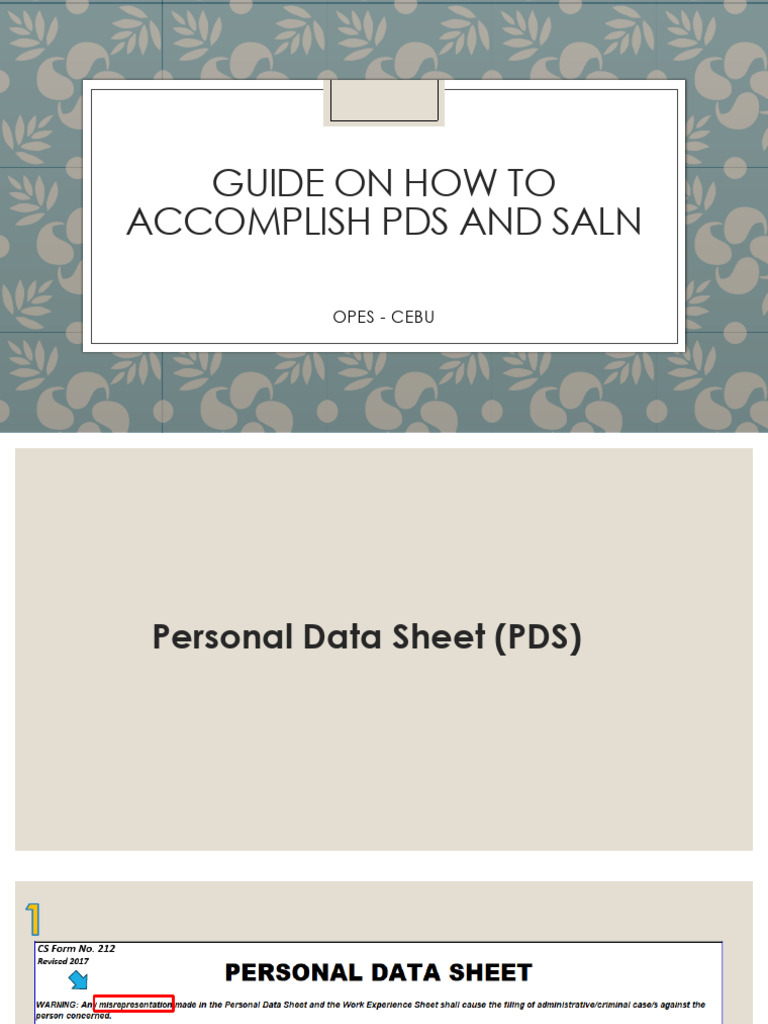 Basic Guide How To Fill Out PDS and SALN | PDF