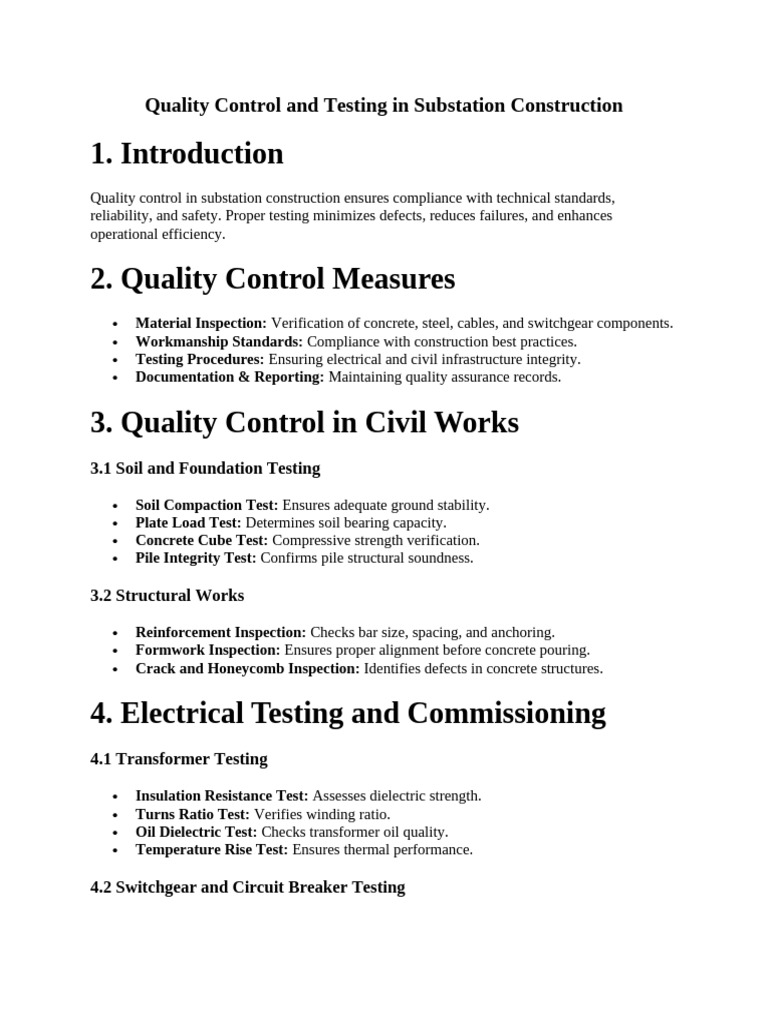 Quality Control in Substation Testing | PDF | Reliability Engineering ...