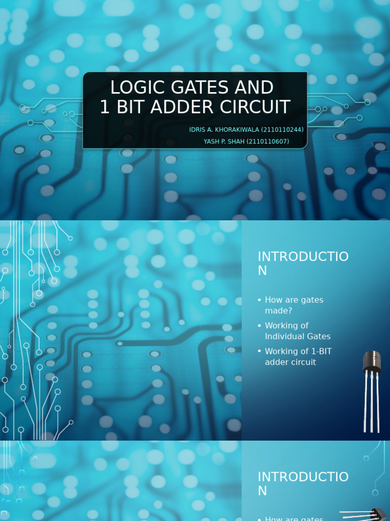 1 - Bit Adder Circuit-Idris - Yash | PDF | Logic Gate | Electrical Circuits