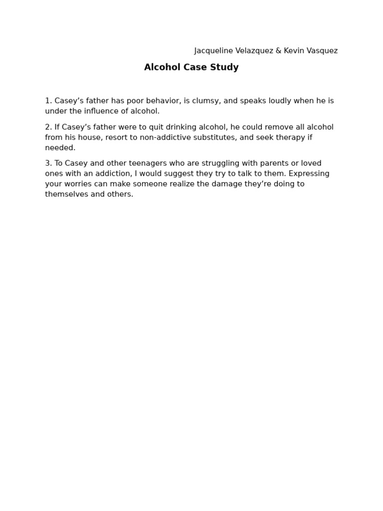 Alcohol Case Study | PDF