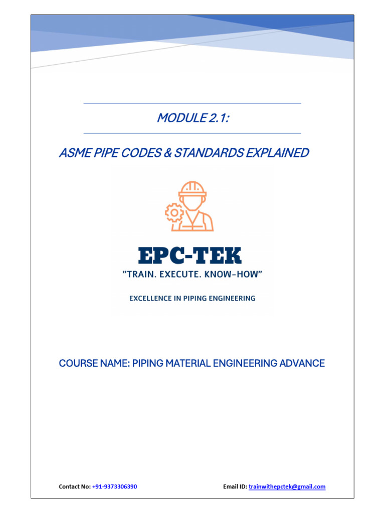 2-Piping Material Engineering - Module 2.1 - Notes | PDF | Pipe (Fluid ...