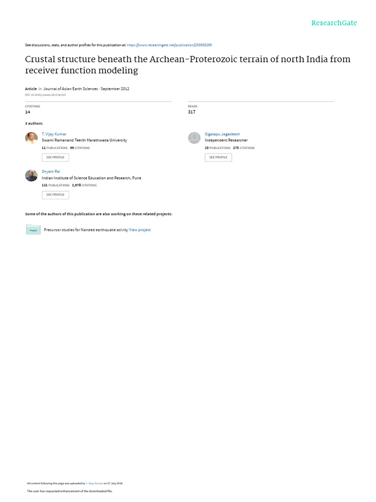 Crustal_structure_beneath_the_Archean-Proterozoic_ | PDF | Crust ...