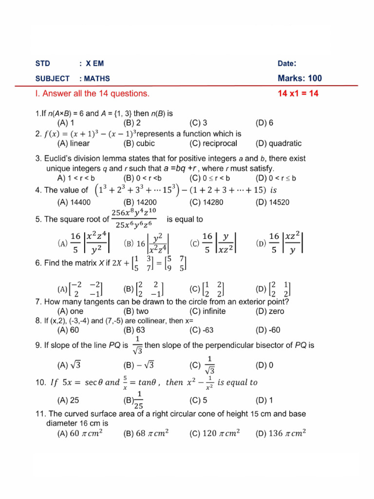 Class 10 Math 1-Processed | PDF