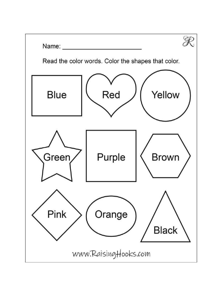 Color Shape Words PIC3 | PDF