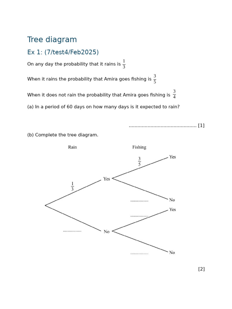 Past paper_Tree and Venn Diagram | PDF