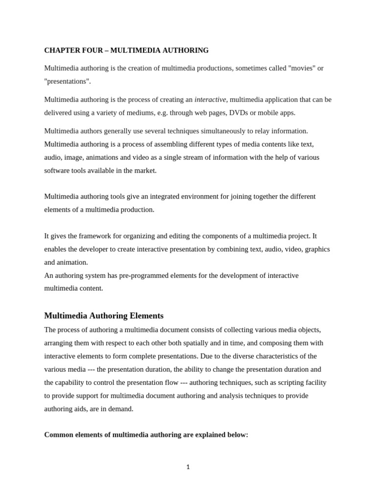 CHAPTER 4 - Multimedia Authoring | PDF | Multimedia | Icon (Computing)