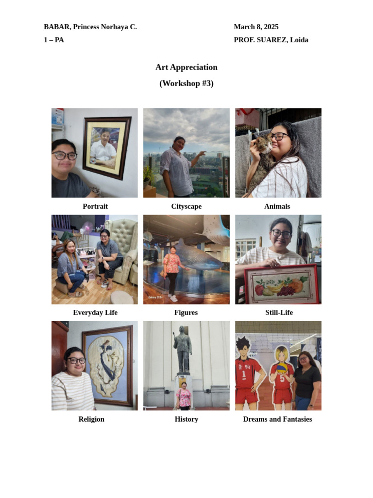 Art Appreciation (MODULE 2 - Workshop #3) | PDF