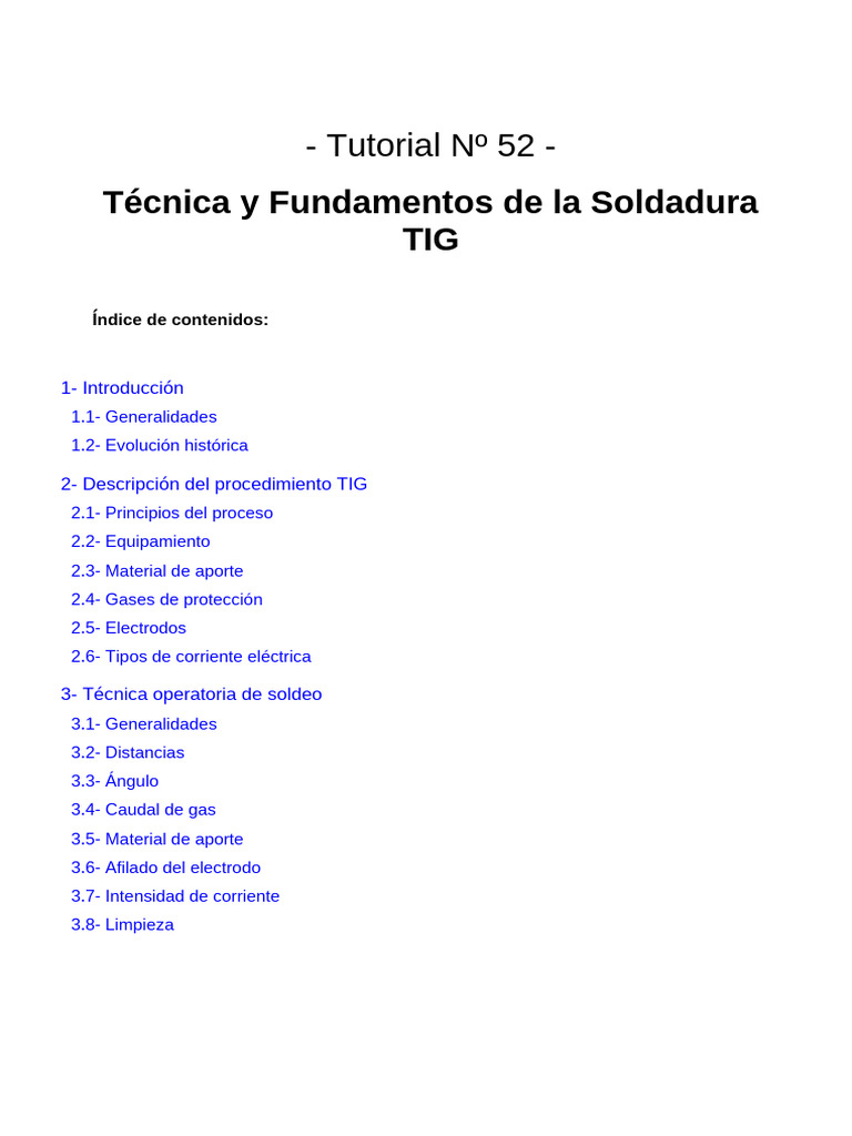 Tutorial #52 - Técnica y Fundamentos de La Soldadura TIG | PDF | Soldadura | Construcción