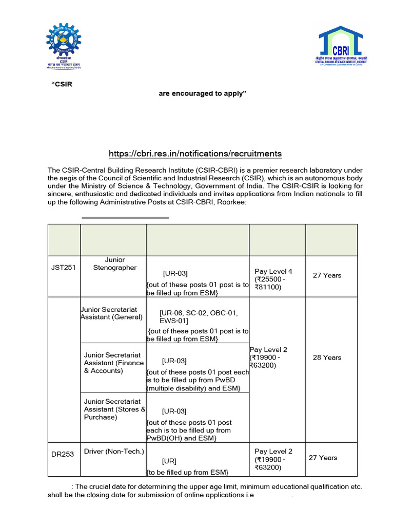 Final Advt Jsa Jr. Steno Driver 2025 | PDF