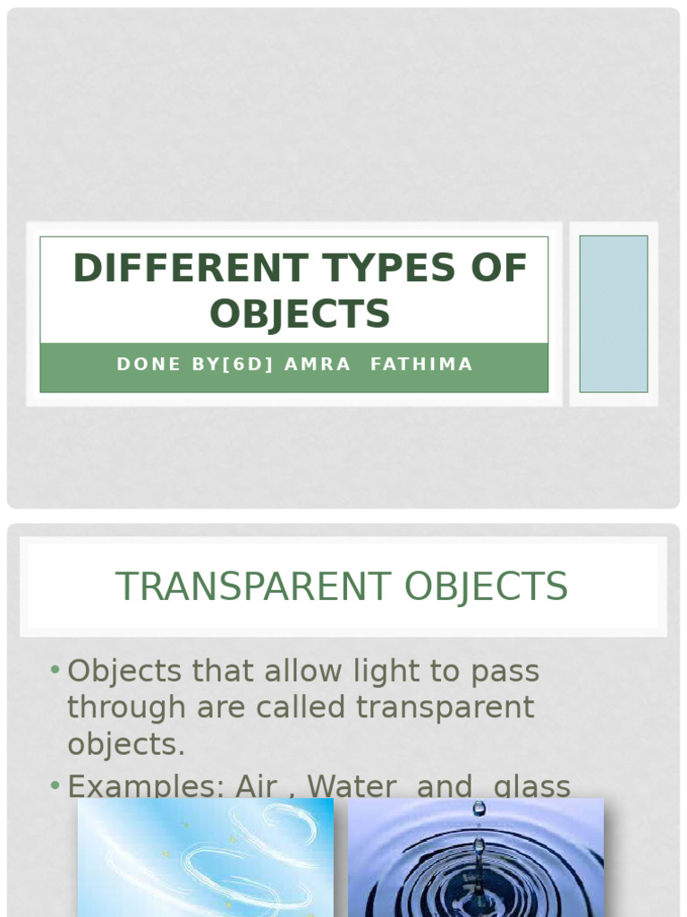 Different Types of Objects | PDF