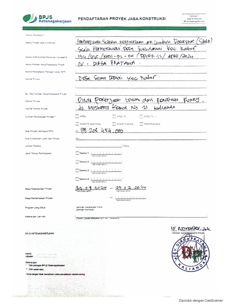 CV Dirga Pratama Spald Bpjs | PDF