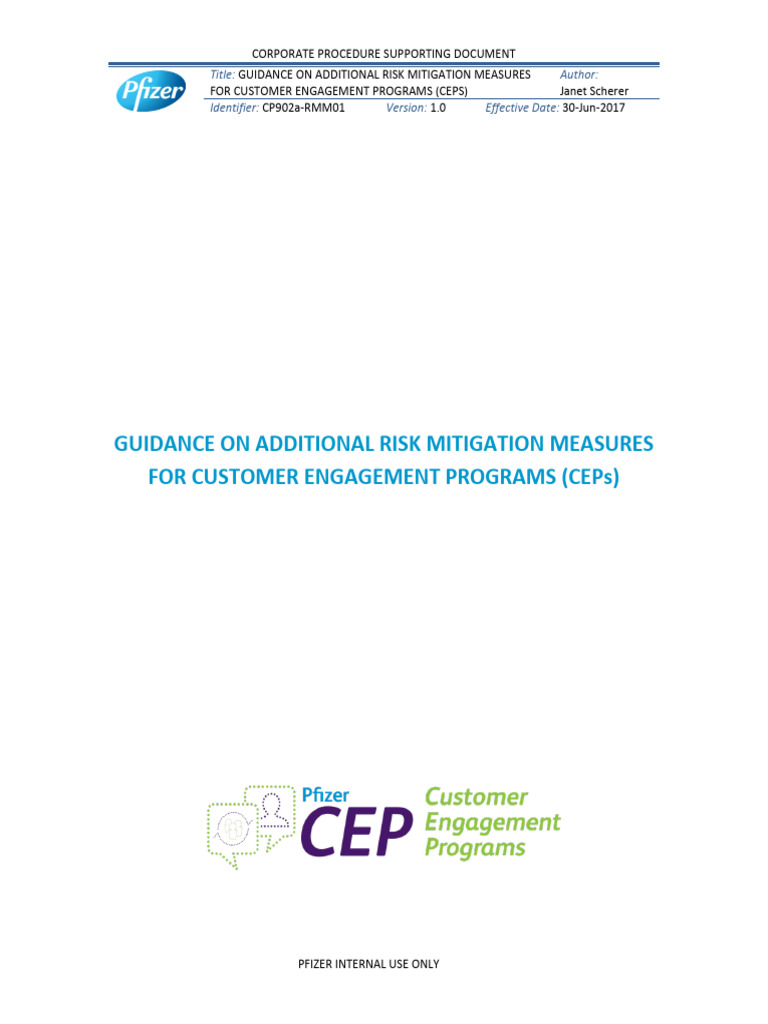 CP902a-RMM01 Guidance On Additional Risk Mitigation Measures For CEPs | PDF | Risk | Operational ...