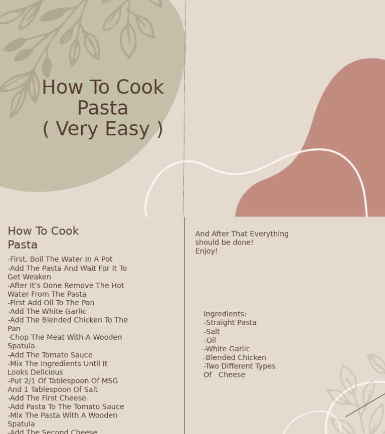 Easy Pasta Cooking Guide | PDF