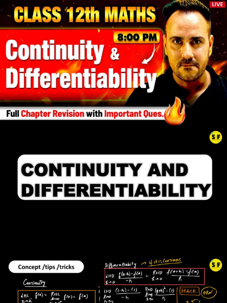 Black Continuity and Differentiability 12th Math 2025 | PDF