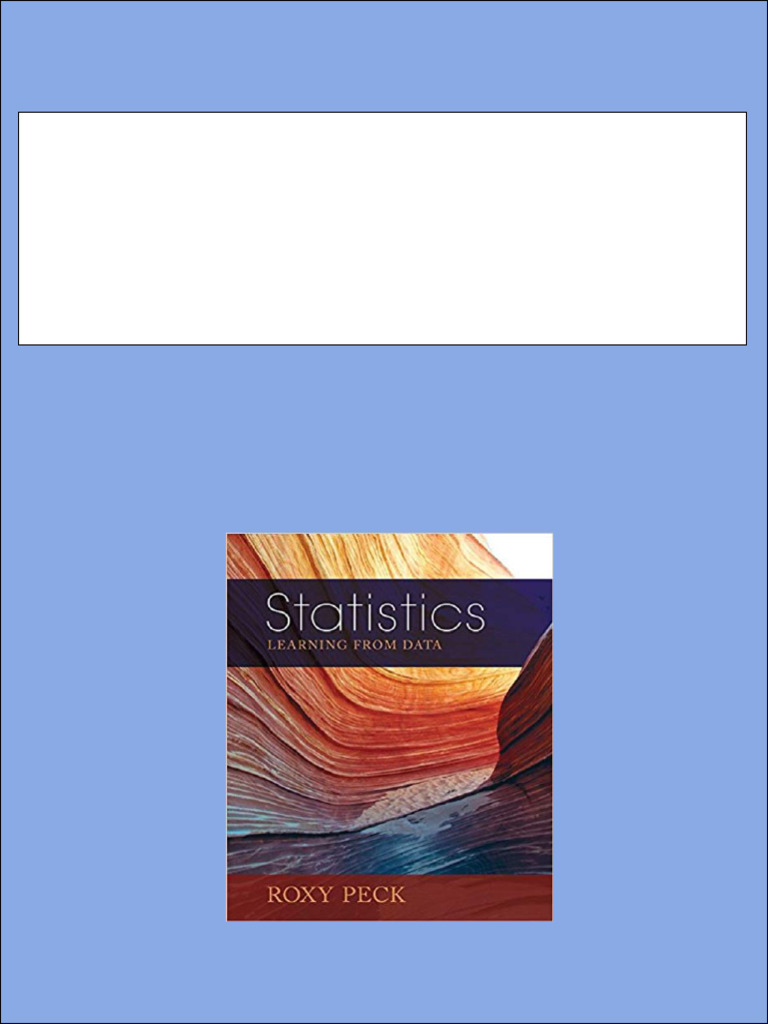 Solution Manual For Statistics Learning From Data 1st Edition Peck ...
