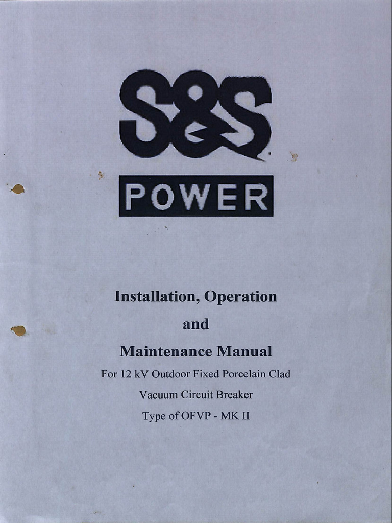 11KV VCB S&S Manual | PDF