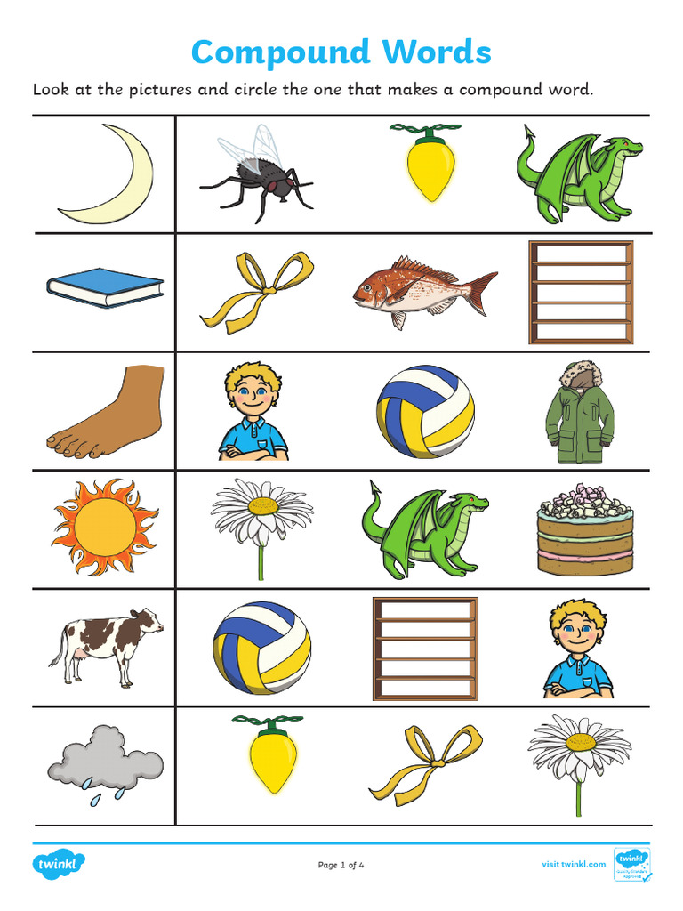 T L 2120 Compound Words Worksheet Ver 6 | PDF