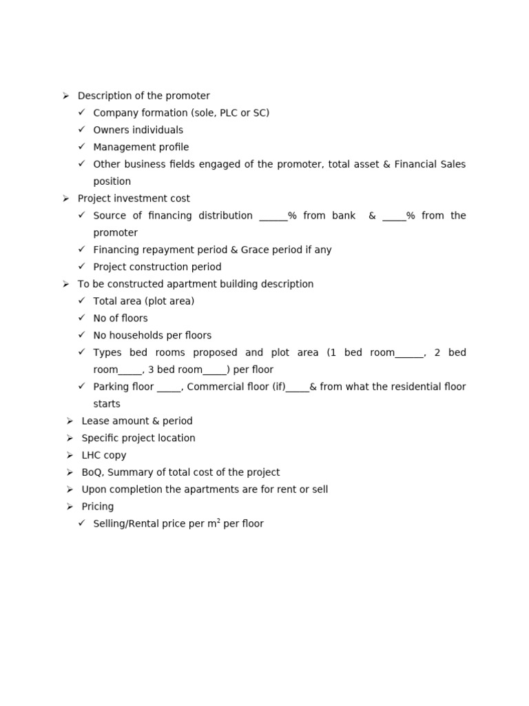 Apartment Construction Loan Project Report | PDF