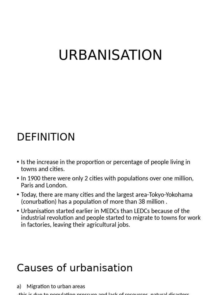 Urbanization: Causes and Effects | PDF | Urbanization | Public Transport