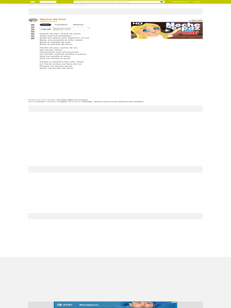 NOCHE DE PAZ - Villancicos | PDF