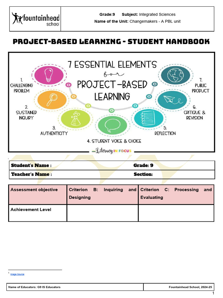 Shaurya Shah - Is PBL Handbook 24-25 | PDF | Experiment | Science
