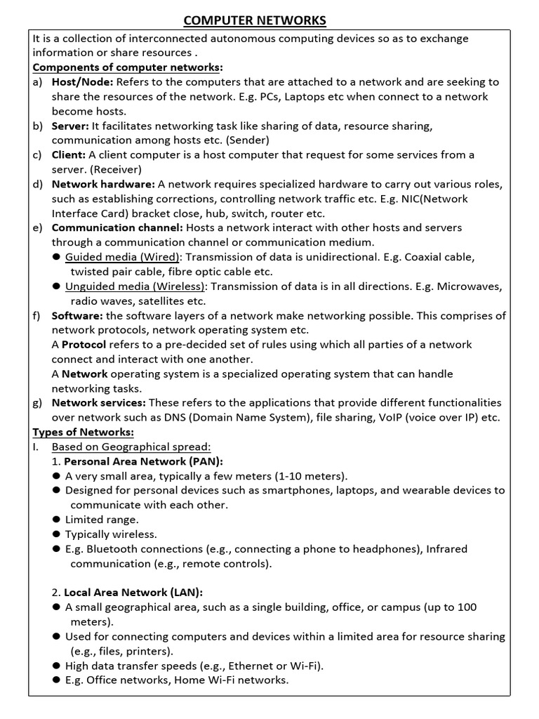 Computer - Networks - Class 12 | PDF | World Wide Web | Internet & Web