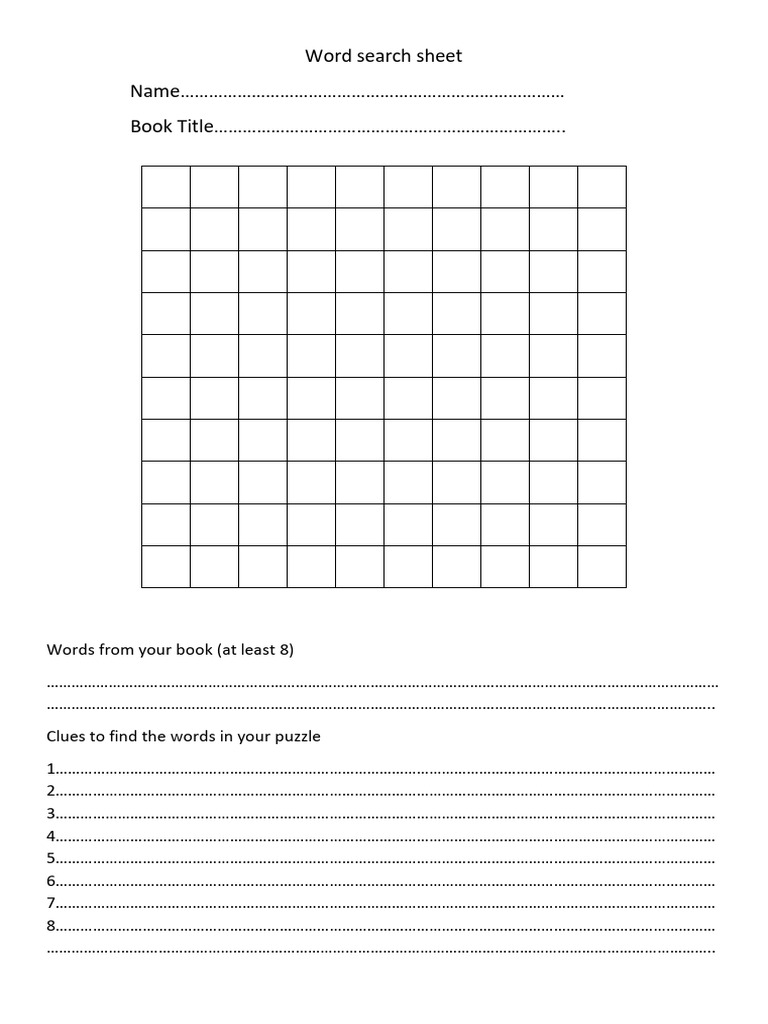 Word Search Sheet | PDF