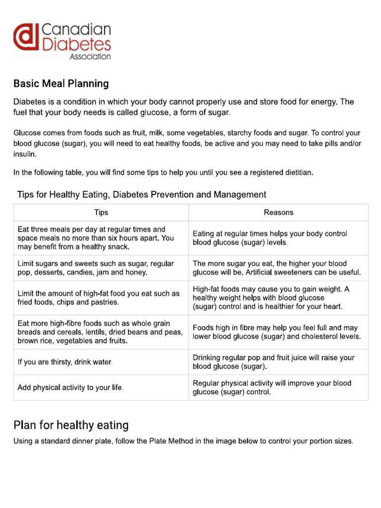 Basic Meal Planning | PDF