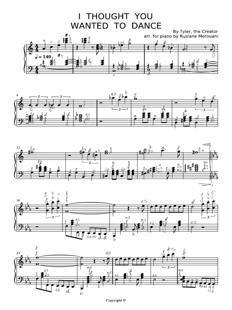 I Thought You Wanted To Dance - Tyler, The Creator | PDF