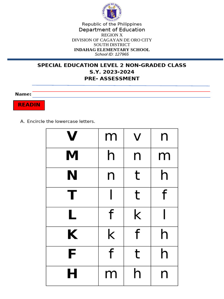 PRE-TEST Level 2 | PDF