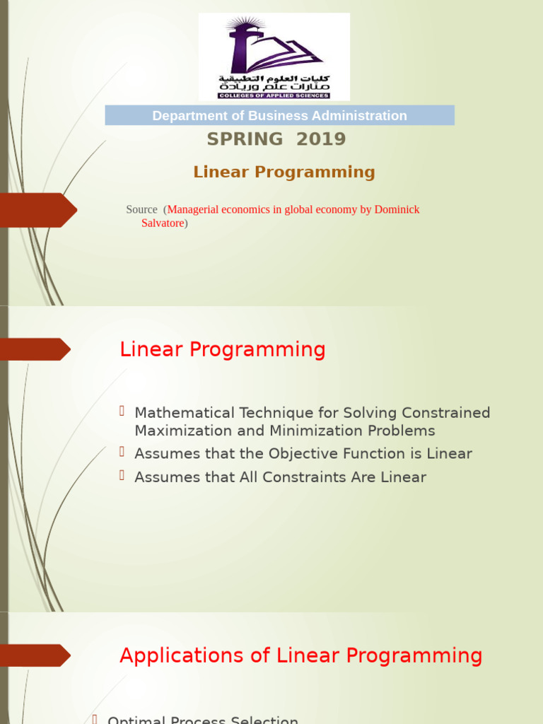 Ch-10-Linear Programming | PDF | Mathematical Optimization | Linear ...