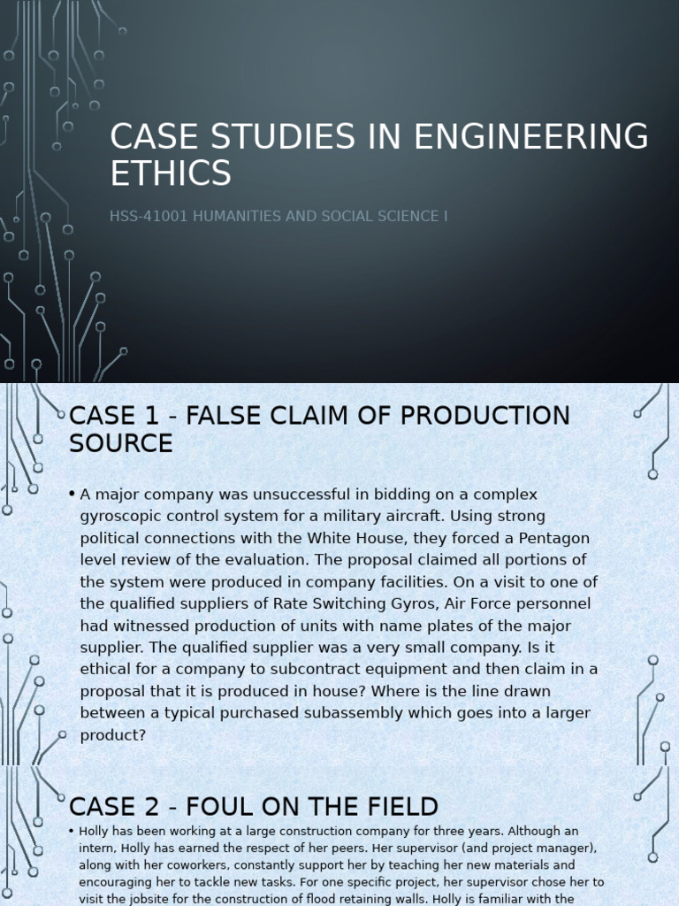 Case Studies in Engineering Ethics | PDF | Bribery