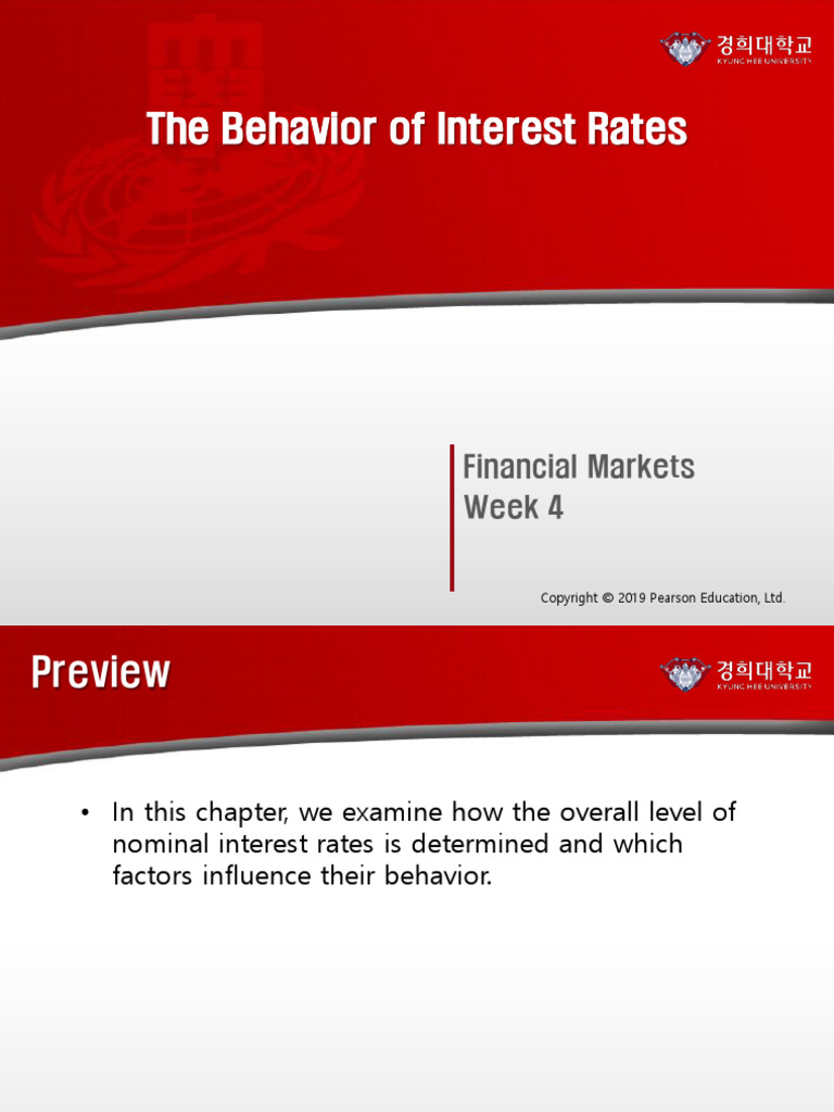 Week 4. The Behavior of Interest Rates | PDF | Interest | Interest Rates
