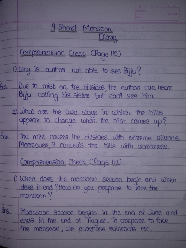 Monsoon Reflections and Preparations | PDF