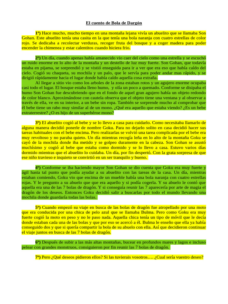 Goku y las bolas de dragón mágicas | PDF