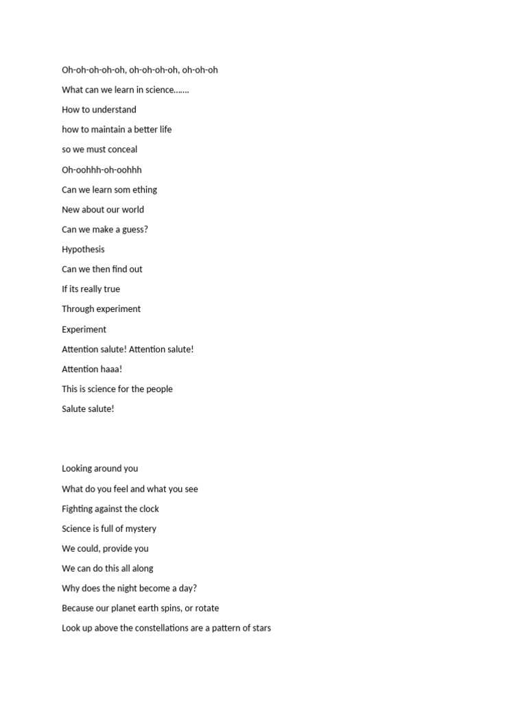 Science Jingle | PDF